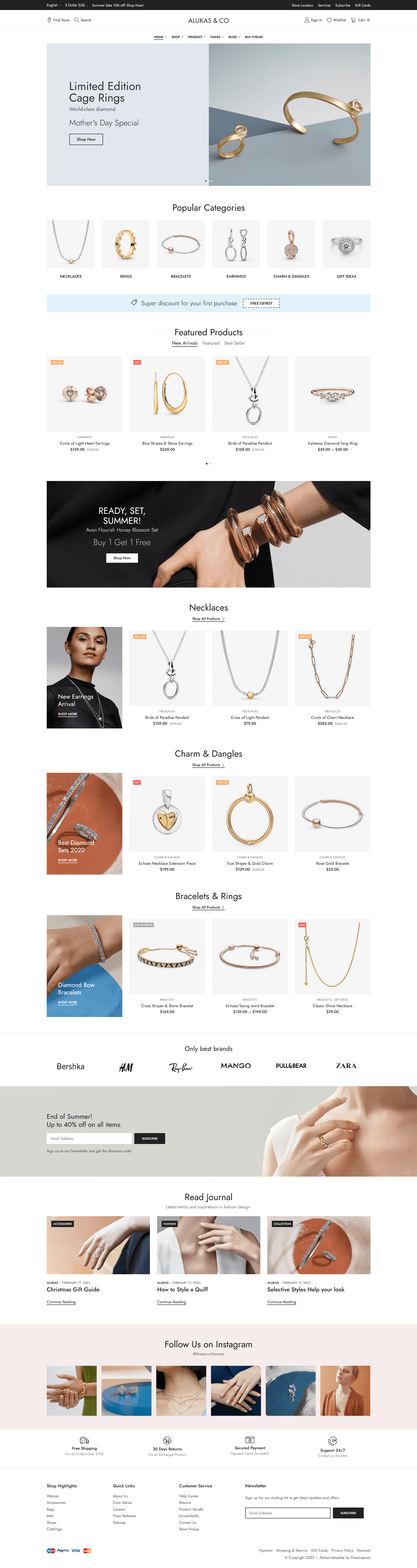 Alukas - Modern Jewelry Store WordPress Theme by PressLayouts | ThemeForest